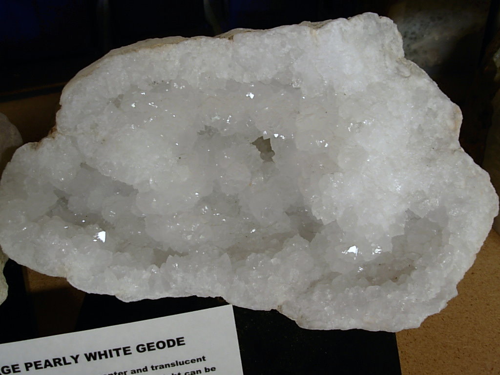 Rare Super Large Pearly White Geode Pair 1 - Spirit Rock Shop