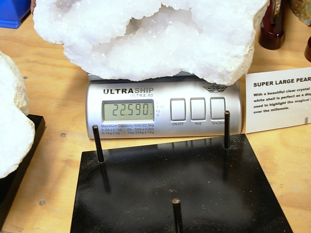 Rare Super Large Pearly White Geode Pair 1 - Spirit Rock Shop