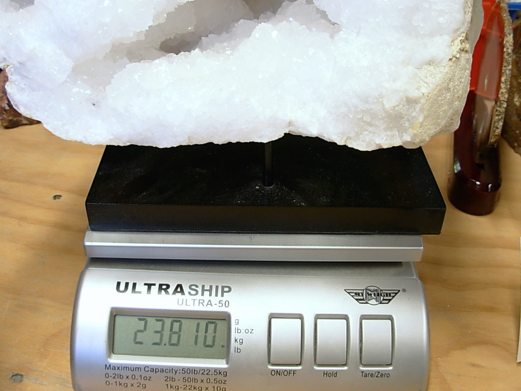 Rare Super Large Pearly White Geode Pair 1 - Spirit Rock Shop