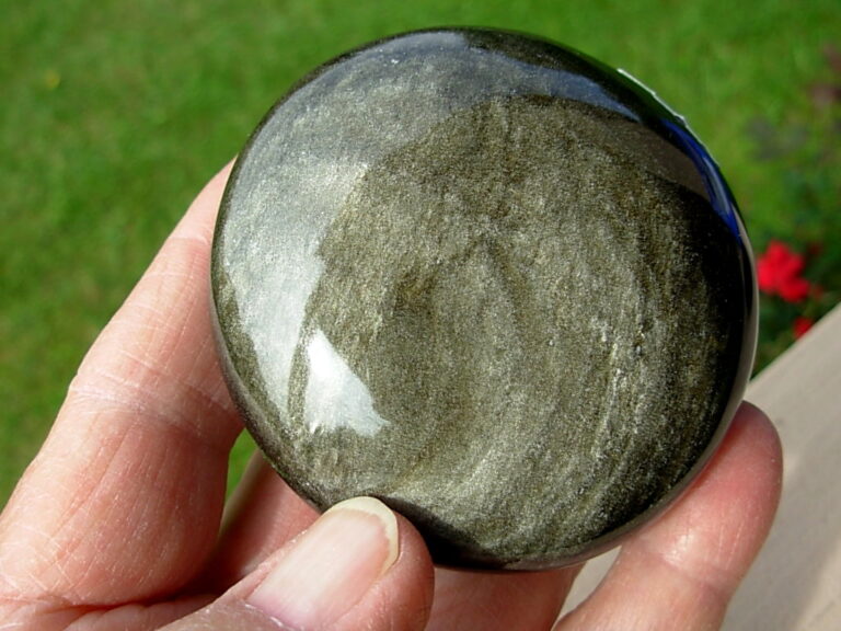 Gold Sheen Obsidian Palm Stone T - Spirit Rock Shop